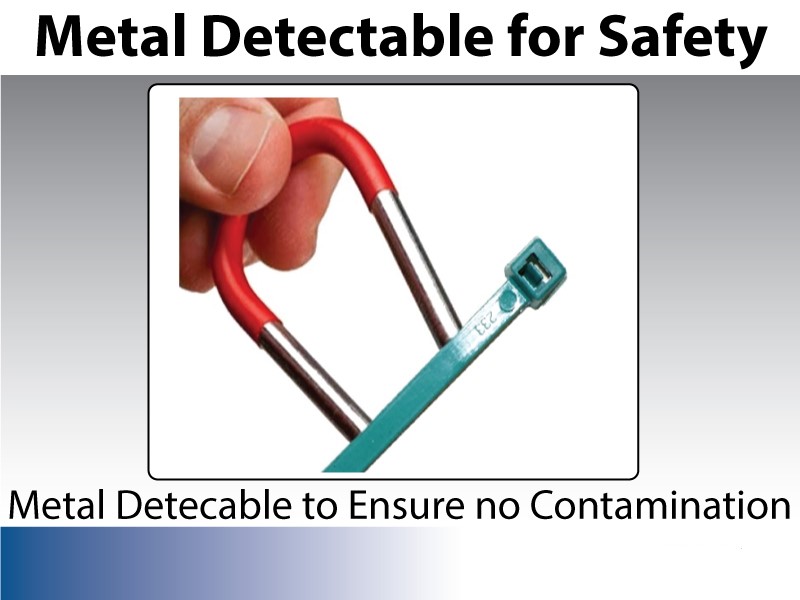 Act Metal Detectable Cable ties | Teal | FDA Approved