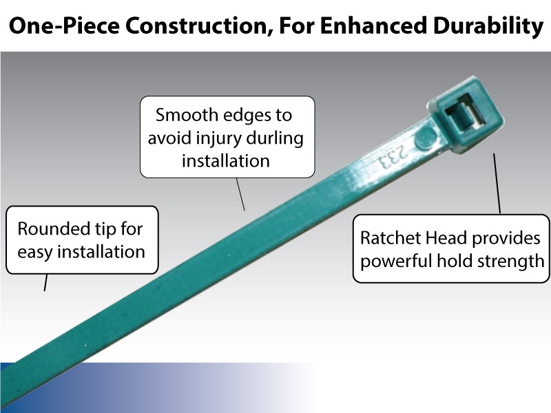 Act Metal Detectable Cable ties | Teal | FDA Approved
