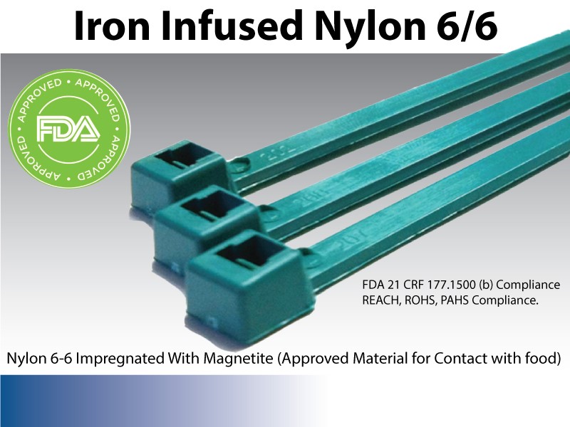 Act Metal Detectable Cable ties | Teal | FDA Approved
