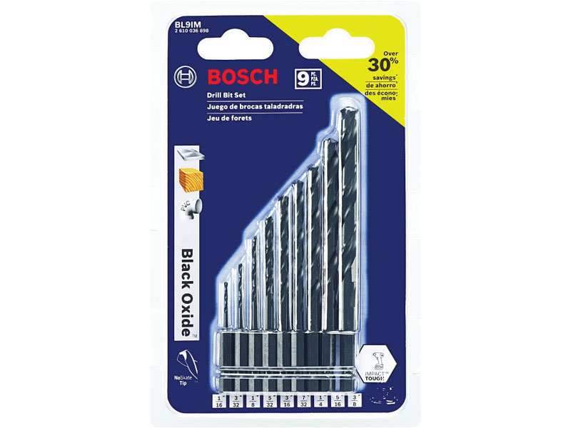 BOSCH® Impact Tough Black Oxide Drill Bit Set - 9pc