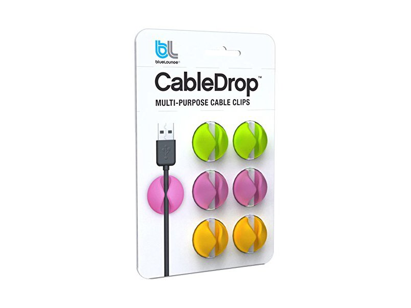 BlueLounge® CableDrop Desk Cord Organizer Clips