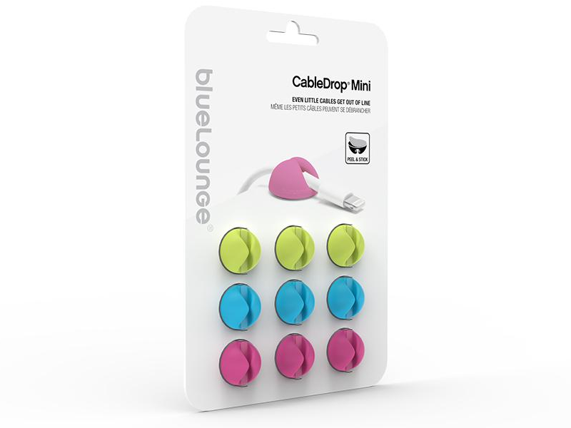 BlueLounge® CableDrop Desk Cord Organizer Clips