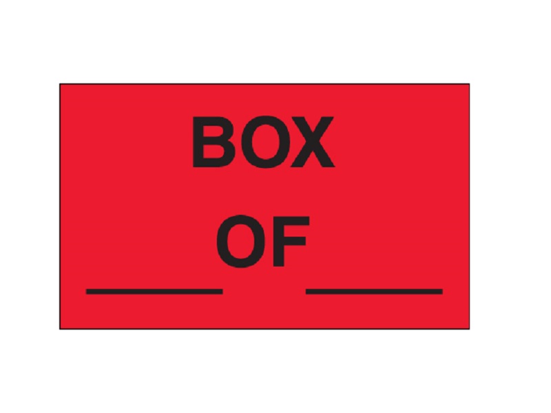 Box ___ of ___ Fluorescent Red Labels
