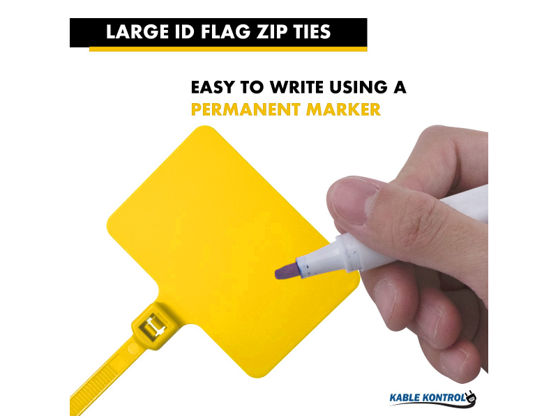 Kable Kontrol® Large ID Flag Cable Zip Ties