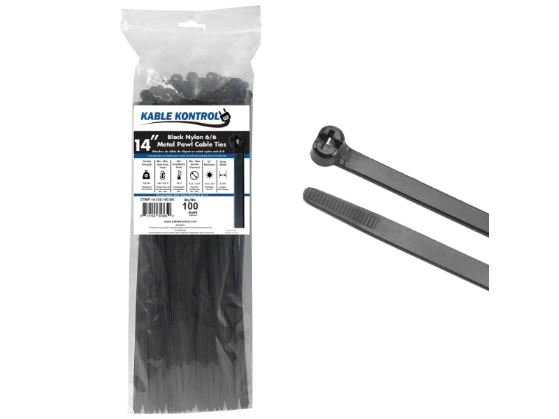 Metal Pawl Cable Zip Ties | Metal Tooth Locking Mechanism | Kable Kontrol®