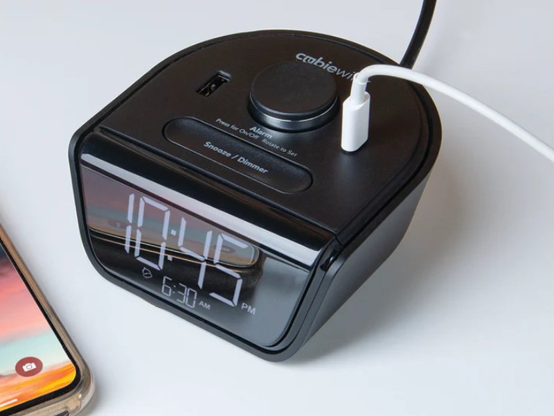 Brandstand® CubieWink® Desktop Mini Charging Alarm Clock With USB C