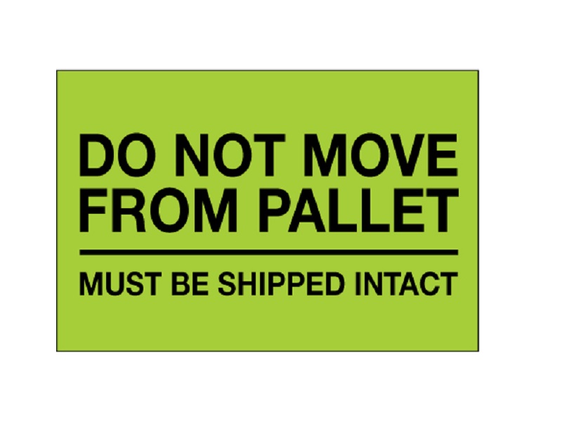 Do Not Move From Pallet Fluorescent Green Labels