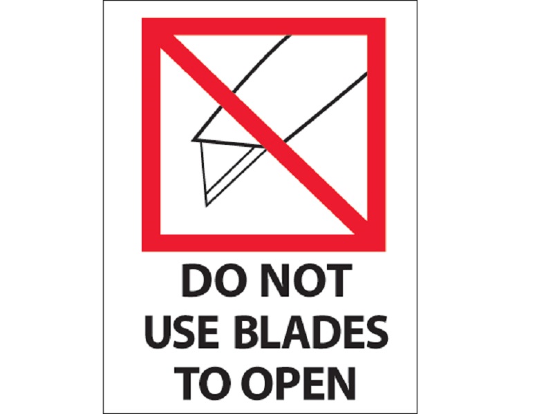 Do Not Use Blades to Open Labels