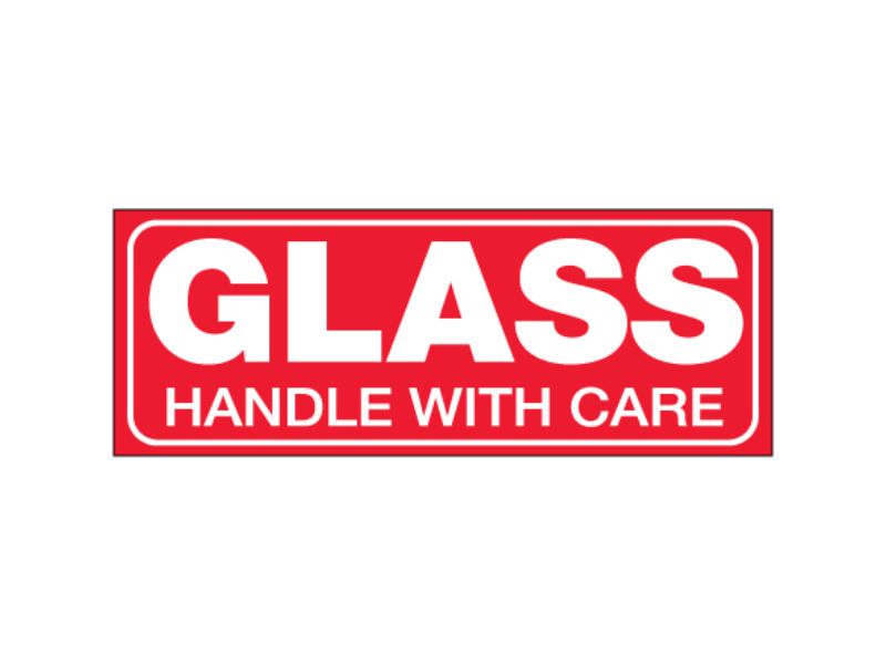 "Glass - Handle With Care" Labels