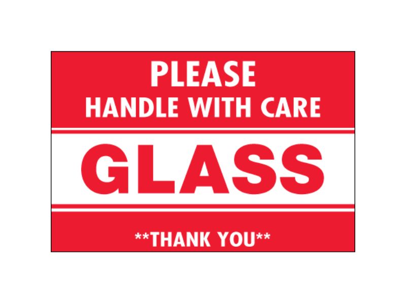 Glass - Please Handle With Care Labels