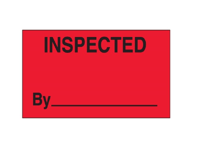 Inspected Fluorescent Red Labels