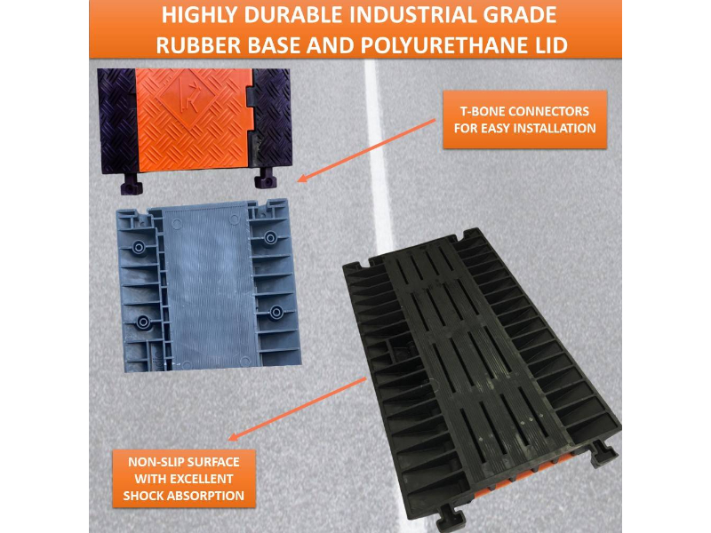 Heavy-Duty 5 Channel Cable Protector | Outdoor Cord Protector