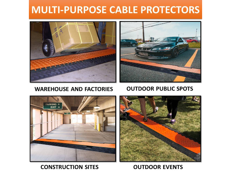 Heavy-Duty 5 Channel Cable Protector | Outdoor Cord Protector