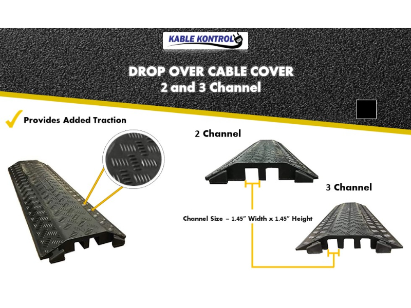 Kable Kontrol™ Rubber Drop Over Cable Protectors & Floor Cord Covers