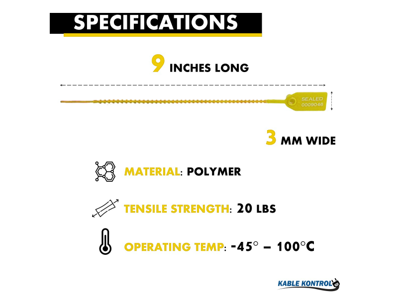 Kable Kontrol® Pull Tight Numbered Identification and Tamper Evident ...