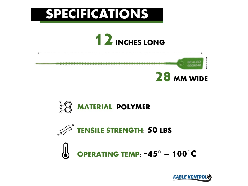 Kable Kontrol® Pull Tight Numbered Identification and Tamper Evident ...