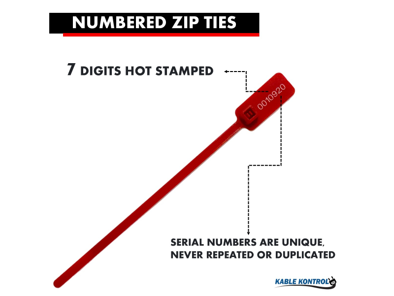 Kable Kontrol® Serialized Flag Identification Numbered Cable Zip Ties