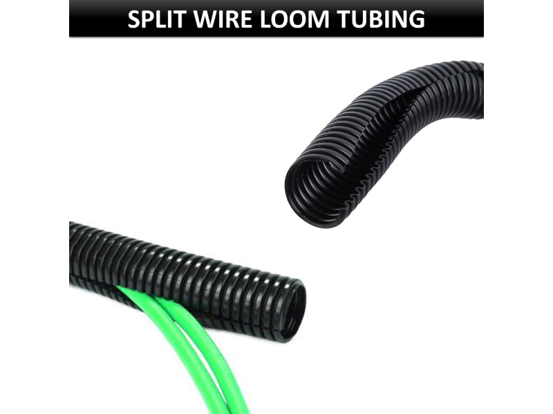 Kable Kontrol® Convoluted Black Split Wire Loom Tubing - 1/4" to 3-1/2 ...