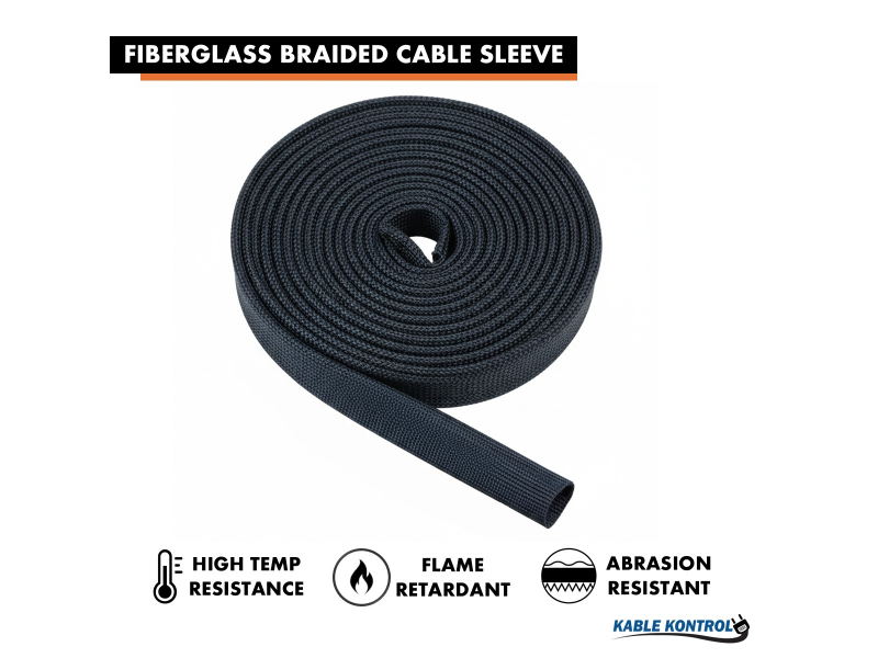 Heat Resistant Braided Fiberglass Cable Sleeve | Kable Kontrol®