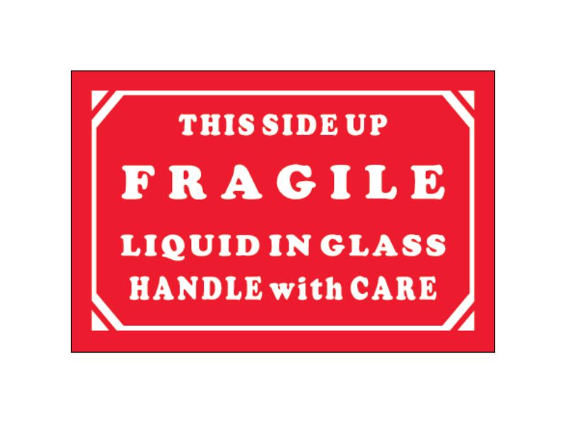 Fragile - Liquid In Glass - Handle With Care Labels