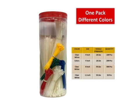 Duraline® Assorted Cable Zip Tie Kits - Multicolored & Multi-Length