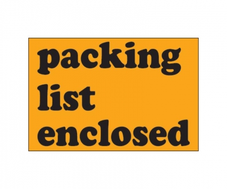 Packing List Enclosed Fluorescent Orange Labels