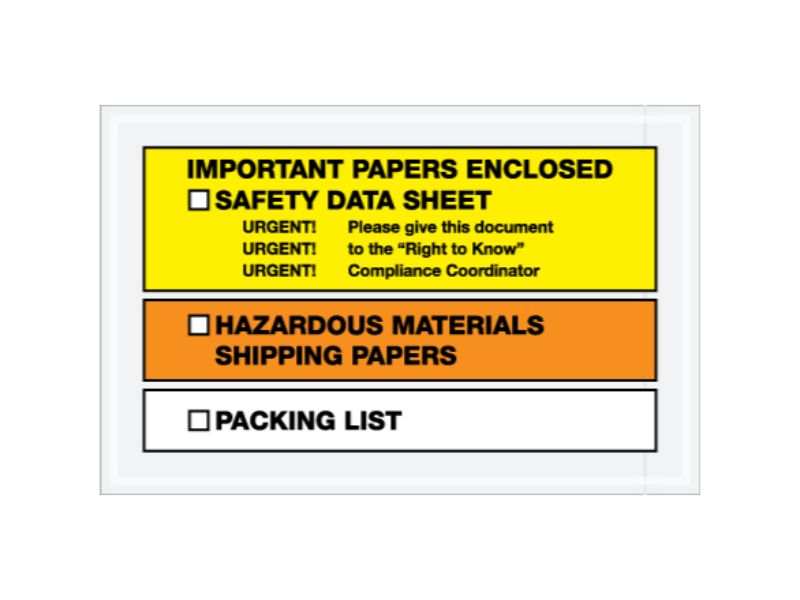Pack Kontrol® SDS Envelopes | Material Safety Data Sheet Envelopes