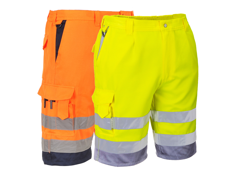 Portwest Hi-Vis Polycotton Shorts - E043 | Reflective Work Shorts