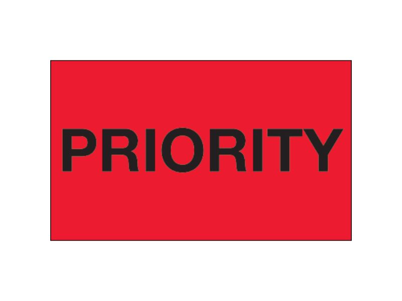 "Priority" Fluorescent Red Labels
