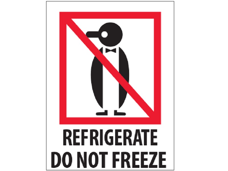 Refrigerate - Do Not Freeze Labels