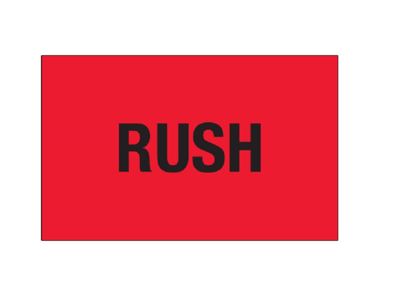 Rush Fluorescent Red Labels