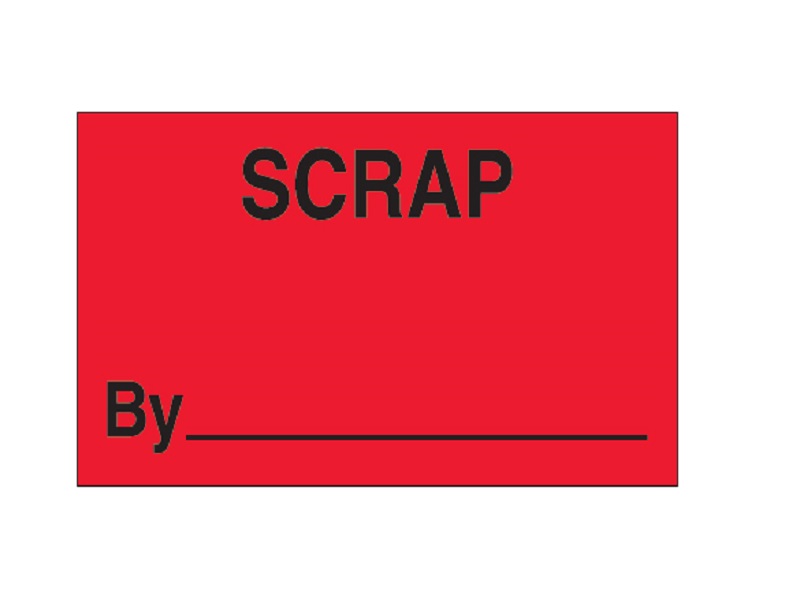 Scrap By Fluorescent Red Labels