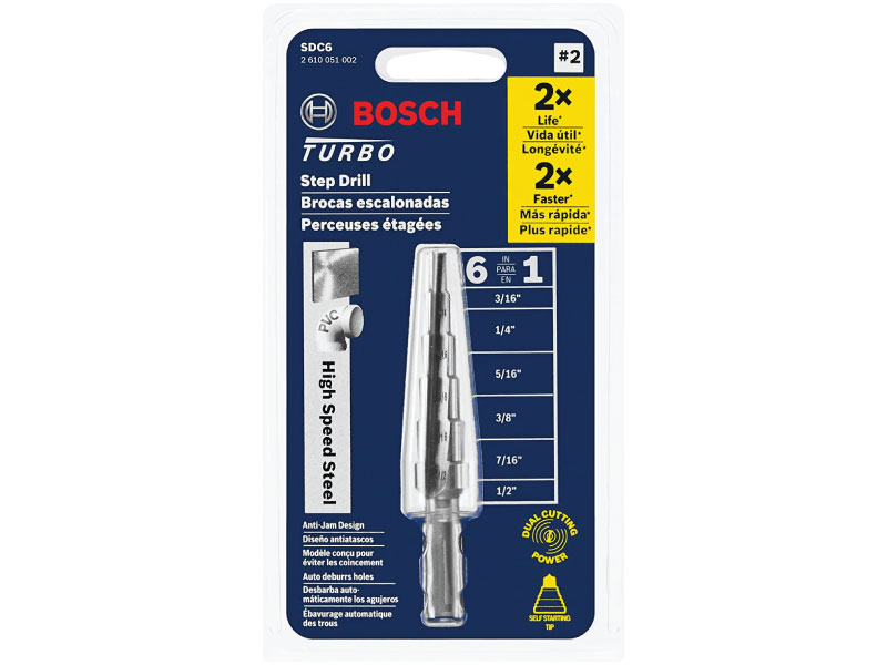 BOSCH® Turbo High-Speed Steel Step Drill Bits