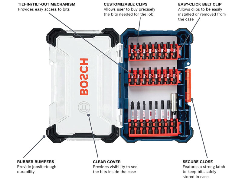 BOSCH® Impact Tough Screwdriving Custom Case System Set - 24 pc