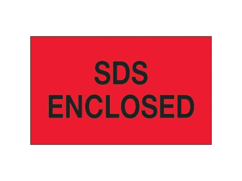 SDS Enclosed Fluorescent Red Labels Features