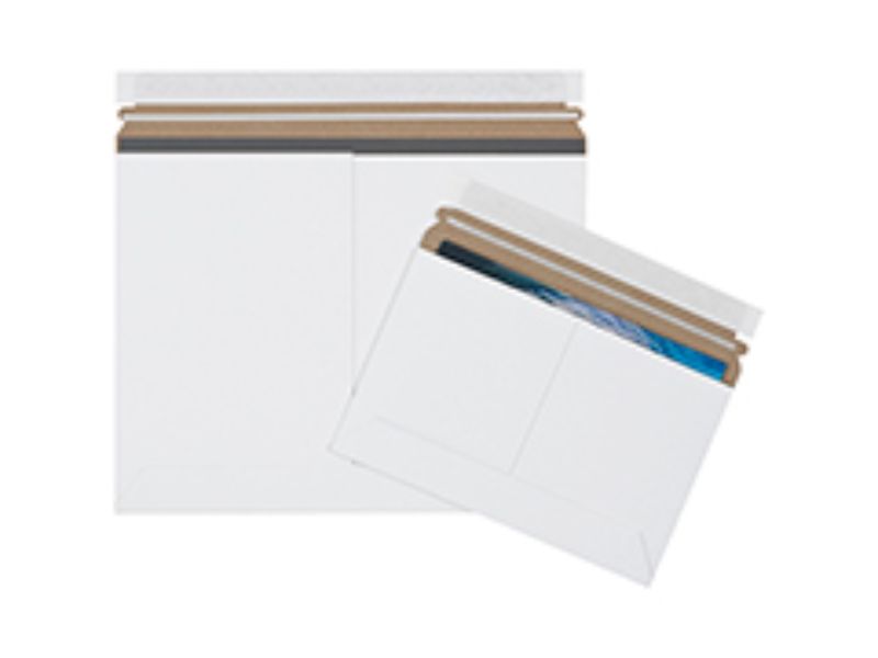 Stayflats® White Flat Envelope Mailers - Side Loading