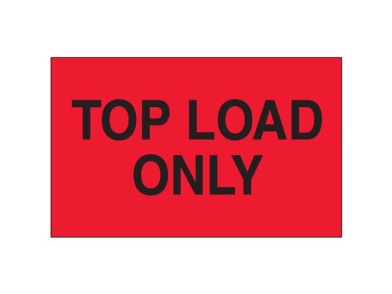 Top Load Only Fluorescent Red Labels