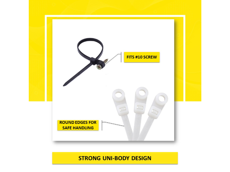 Screw Mount Cable Ties | Zip Ties With Screw Hole | Mounted Head Zip Ties | Kable Kontrol®